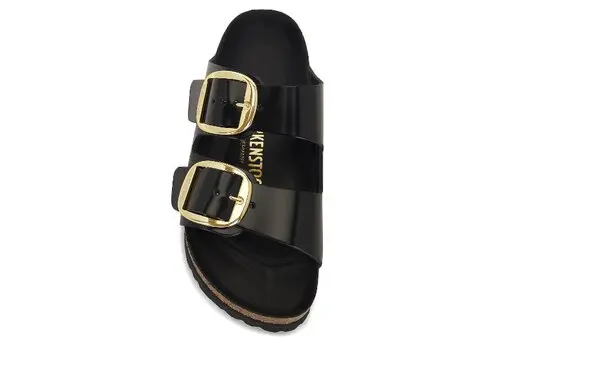 BIRKENSTOCK Arizona Big Buckle Patent Leather Sandals - Black