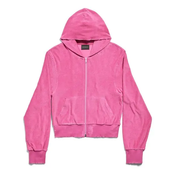 Balenciaga Bb Motel Zip-up Hoodie - Dark Pink