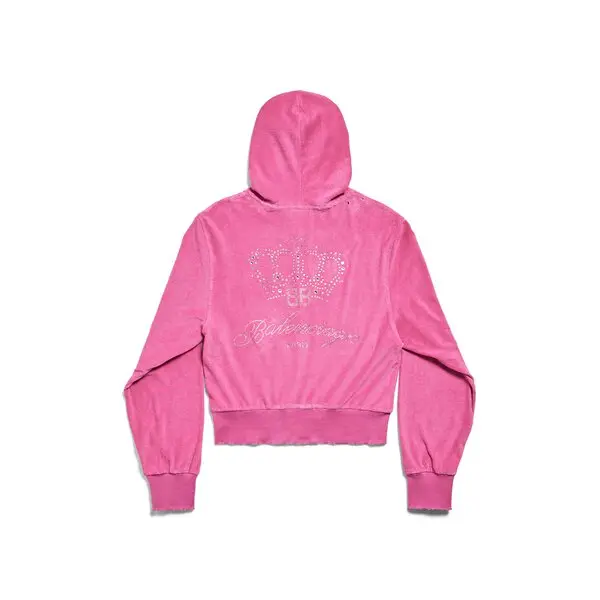 Balenciaga Bb Motel Zip-up Hoodie - Dark Pink