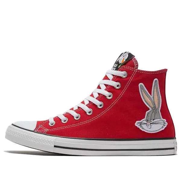 CONVERSE Chuck Taylor All Star High 80th Anniversary Bugs Bunny Patch Sneakers - Red
