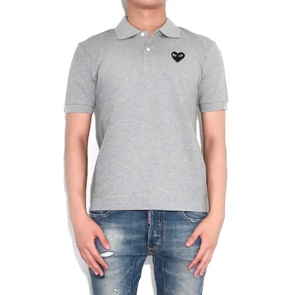 Play Comme Des Garcon Polo Black Emblem - Grey