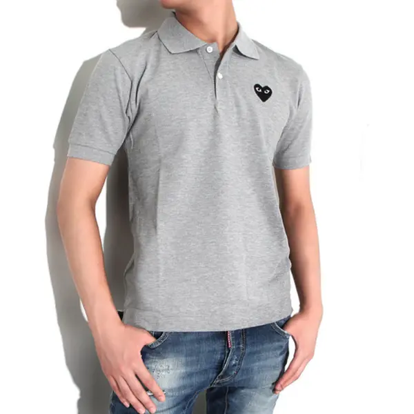Play Comme Des Garcon Polo Black Emblem - Grey