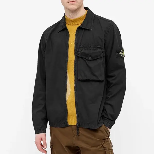 Stone Island Zip Pocket Overshirt - Black