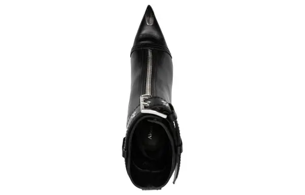 Alexander McQueen Leather Zip Up Ankle Boots