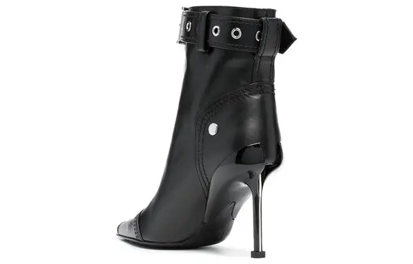 Alexander McQueen Leather Zip Up Ankle Boots