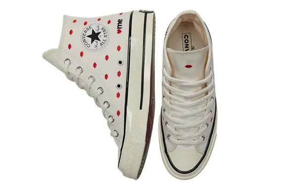 CONVERSE Chuck 70 Embroidered Lips High Top Sneakers