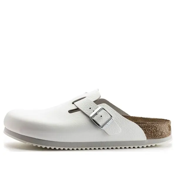 BIRKENSTOCK Boston Super Grip Leather Clogs - White