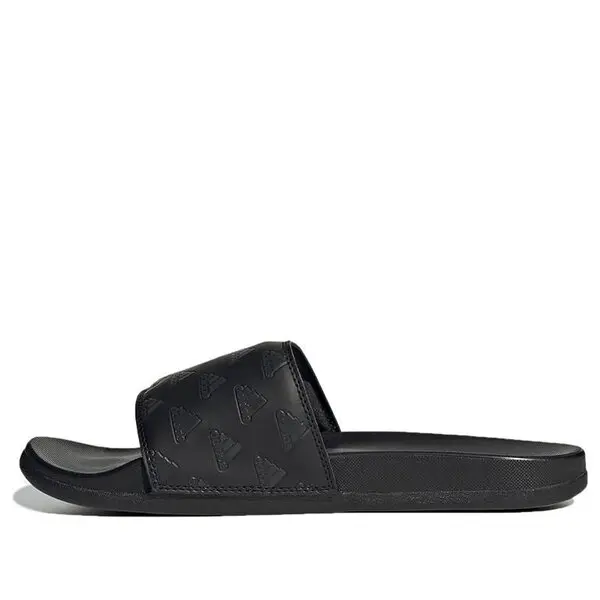 Adidas Adilette Comfort Slide With Repeat Logo Detailing - Carbon/core Black