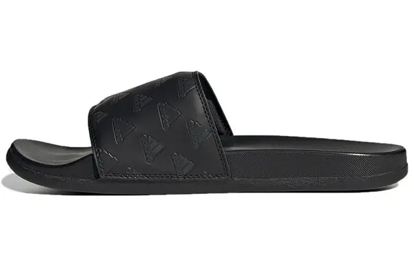 Adidas Adilette Comfort Slide With Repeat Logo Detailing - Carbon/core Black