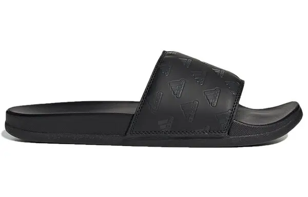 Adidas Adilette Comfort Slide With Repeat Logo Detailing - Carbon/core Black