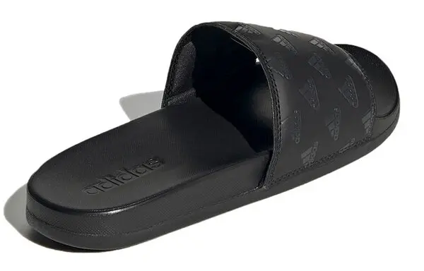 Adidas Adilette Comfort Slide With Repeat Logo Detailing - Carbon/core Black