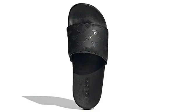 Adidas Adilette Comfort Slide With Repeat Logo Detailing - Carbon/core Black