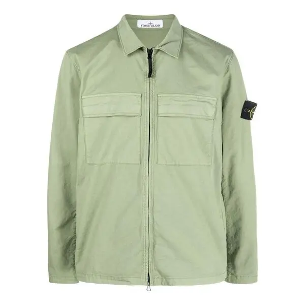 Stone Island Compass Logo Shirt Jacket - Green