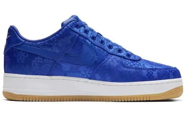 Nike X Clot Air Force 1 Low Royal Silk Sneakers - Blue Silk