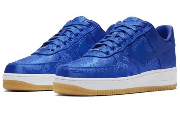 Nike X Clot Air Force 1 Low Royal Silk Sneakers - Blue Silk