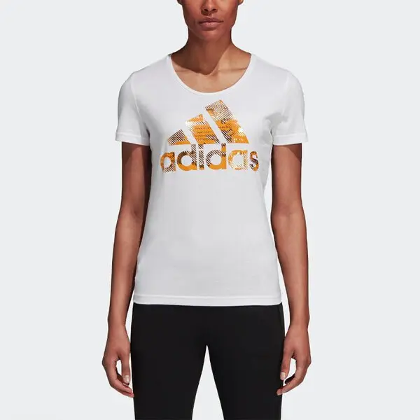 Adidas Short Sleeve Training T-shirt With Metallic Logo