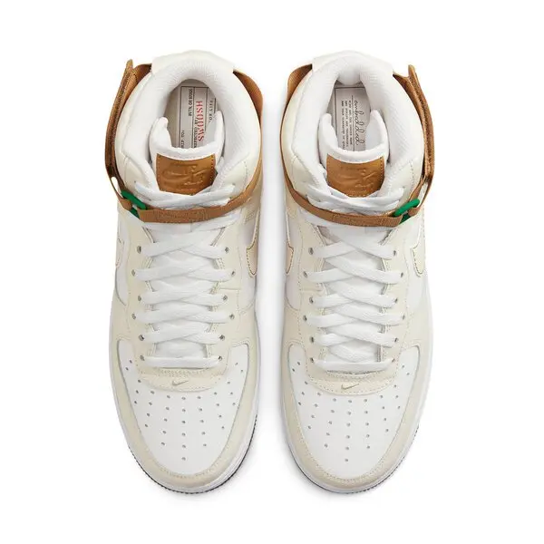 Nike Force 1 High '07 Lv8 Emb Inspected Swoosh Sneakers - White/brown