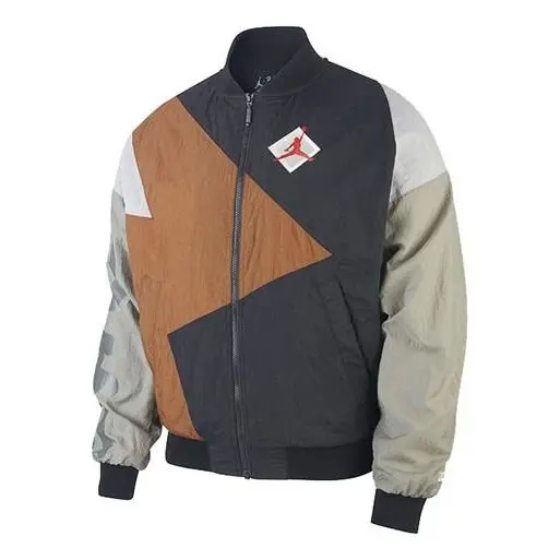 JORDAN X Patta Colorblock Bomber Jacket - Black/brown/gray