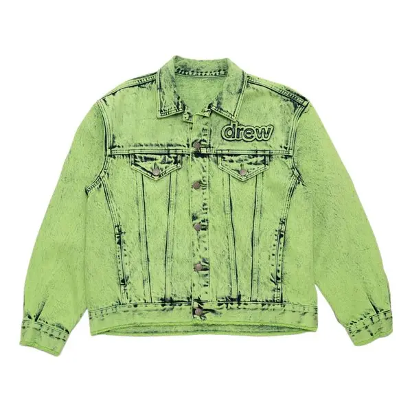 Drew House Oversized Trucker Jacket - Painted Lime