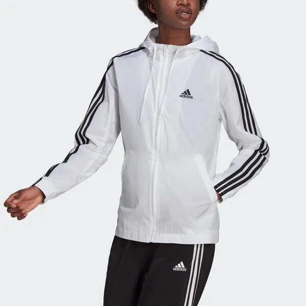 Adidas Essentials 3-stripes Windbreaker - White