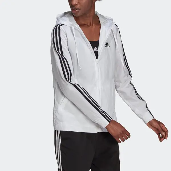 Adidas Essentials 3-stripes Windbreaker - White