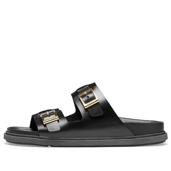 BIRKENSTOCK St Barths Natural Leather Sandals - Black