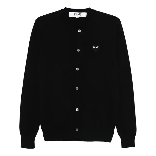 Play Comme Des Garcon Heart Emblem Cardigan - Black