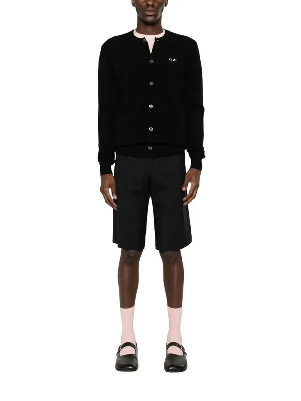 Play Comme Des Garcon Heart Emblem Cardigan - Black
