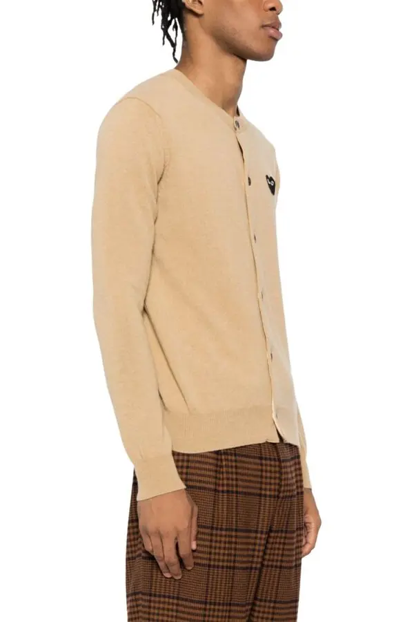 Play Comme Des Garcon Emblem Cardigan - Beige