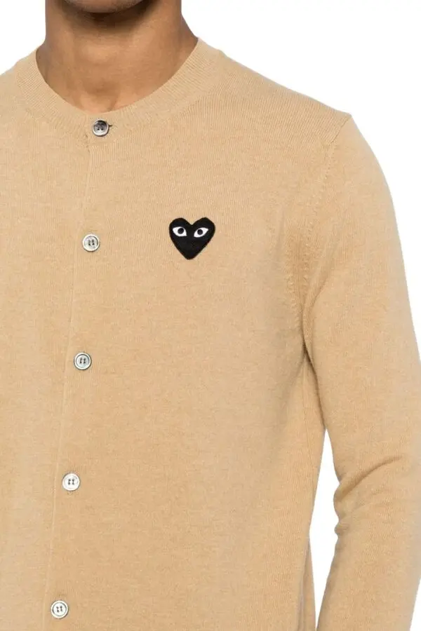 Play Comme Des Garcon Emblem Cardigan - Beige