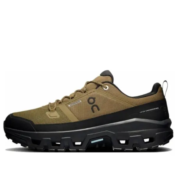 On Cloudrock Low Waterproof Hiking Shoe - Black/brown