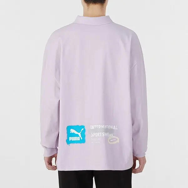 PUMA Graphic Print Quarter Zip Long Sleeve Shirt