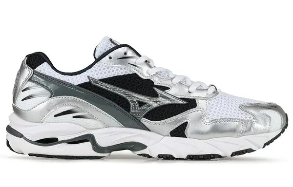 Mizuno Wave Rider Athletic Shoes - White/black/silver