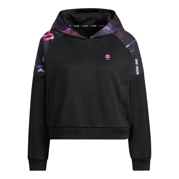 Adidas Neo Basketball Cropped Hoodie - Black