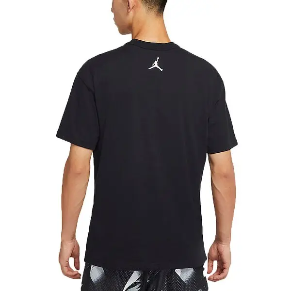 JORDAN 1 Pocket Shoes Embroidered Round Neck Short Sleeve T-shirt - Black