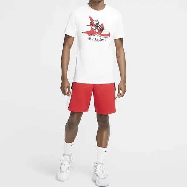 JORDAN Chicago Red Basketball Printing Short Sleeve