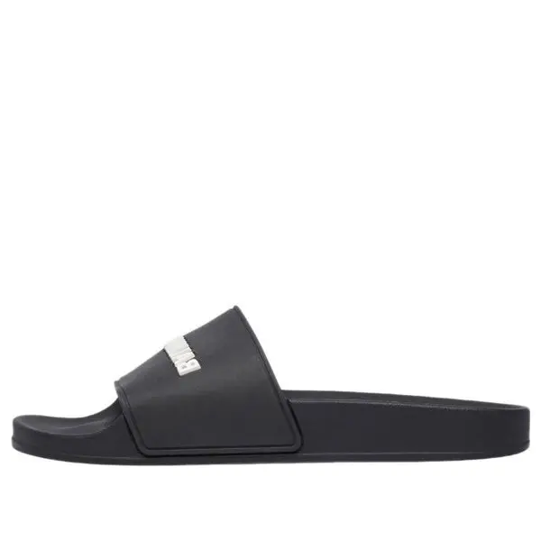 Balenciaga Rubber Pool Slides - Black/white