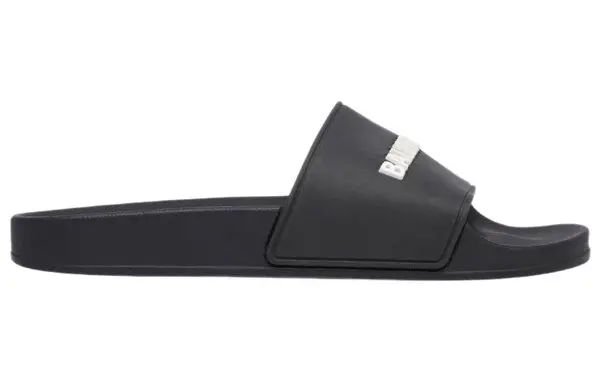 Balenciaga Rubber Pool Slides - Black/white
