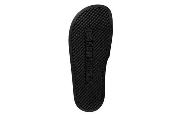 Balenciaga Rubber Pool Slides - Black/white