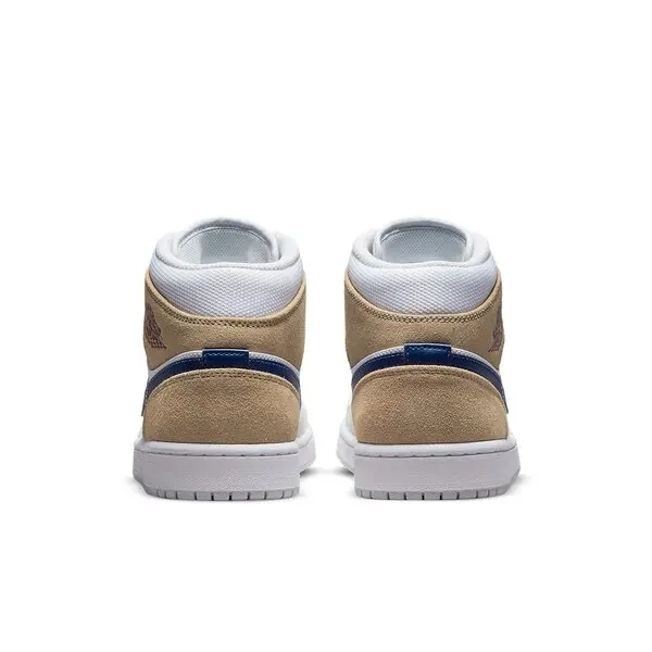 JORDAN 1 Mid "white Khaki Blue Void" Sneakers - White/blue/black