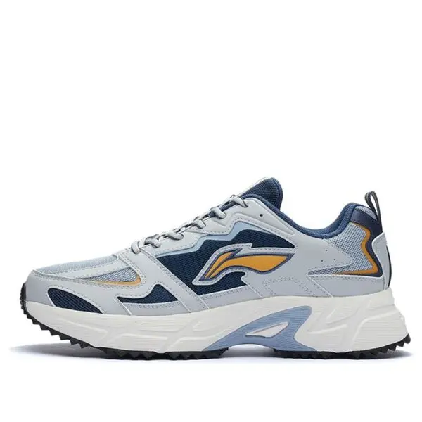 LI-NING Retro Running Sneakers - Grey/blue/yellow