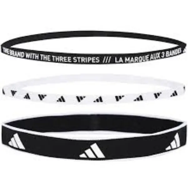 Adidas Multiple Width Training Headbands 3 Per Pack 'black White