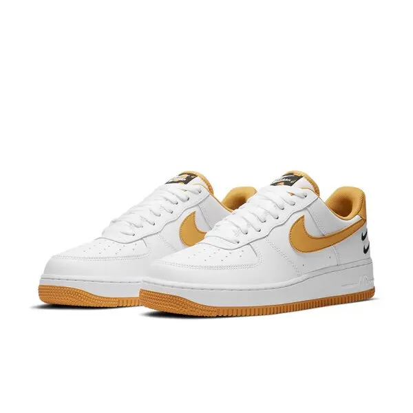 Nike Force 1 '07 Lv8 "double Swoosh" Sneakers - White/black/light Ginger