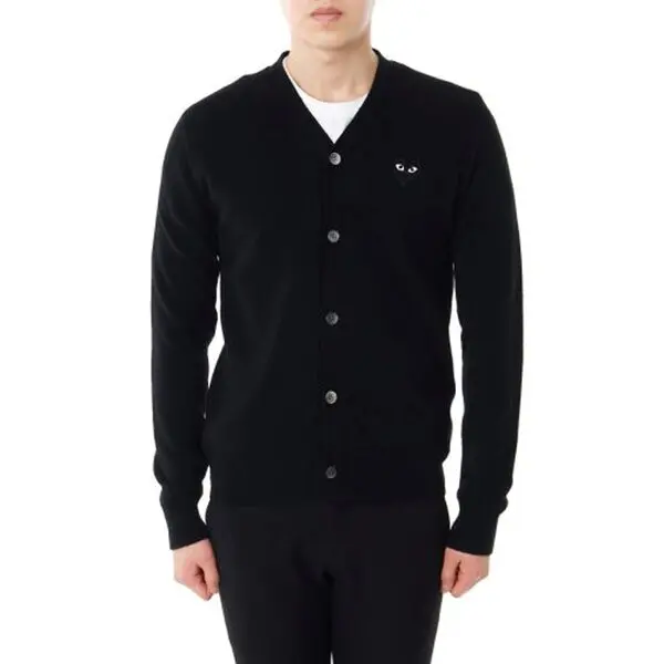 Play Comme Des Garcon Emblem Cardigan - Black