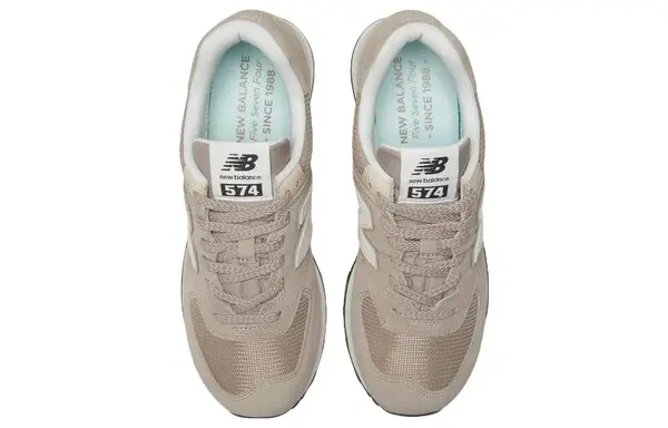 NEW BALANCE 574 Low Top Sneakers - Cream/brown