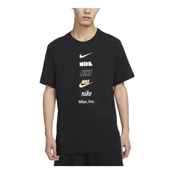 Nike Multi Logo T-shirt 'black - Black/multi-color