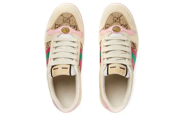 Gucci Screener Gg Low-top Sneakers - Beige/ebony