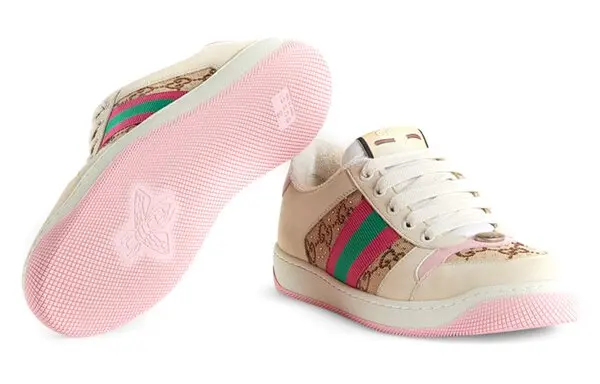 Gucci Screener Gg Low-top Sneakers - Beige/ebony