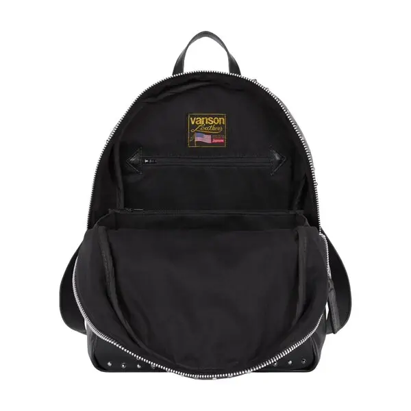 Supreme Fw25 X Vanson Leathers X B.b. Simon Studded Leather Backpack - Black