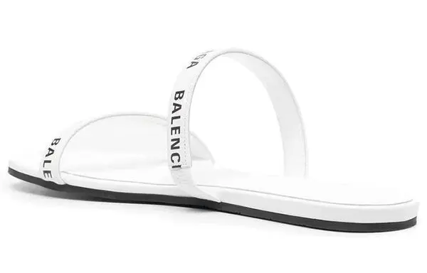 Balenciaga Round Toe Sandals With Logo Detailing